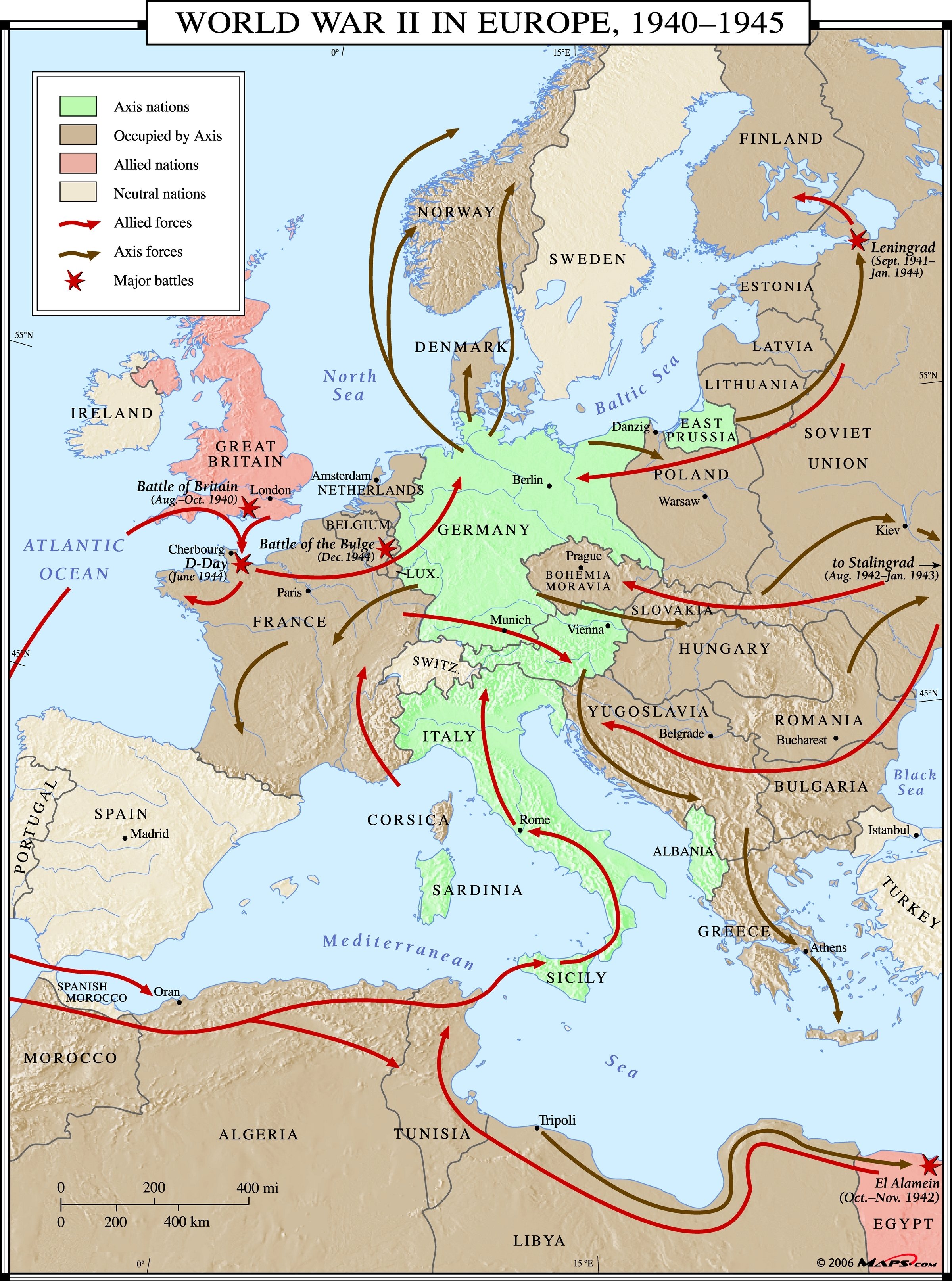 World War 2 Map Of Europe Battles